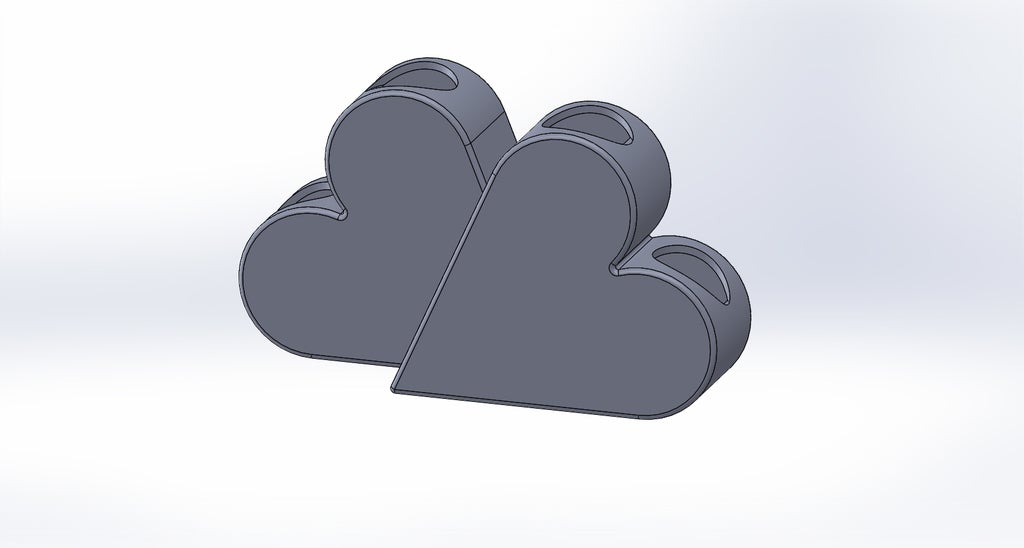 Free STL file Twin Heart Pen Holder 💜・3D printer model to download・Cults