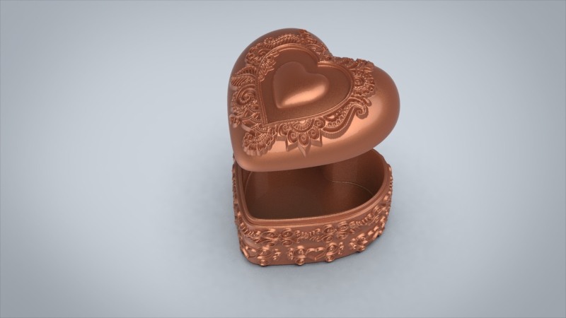 🎁 Valentine's day gift box : Heart Box STL and OBJ・Archivo STL para ...