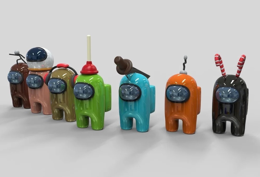 Archivo STL gratuito Among Us Base y Colección 5 Descarga gratuita ...