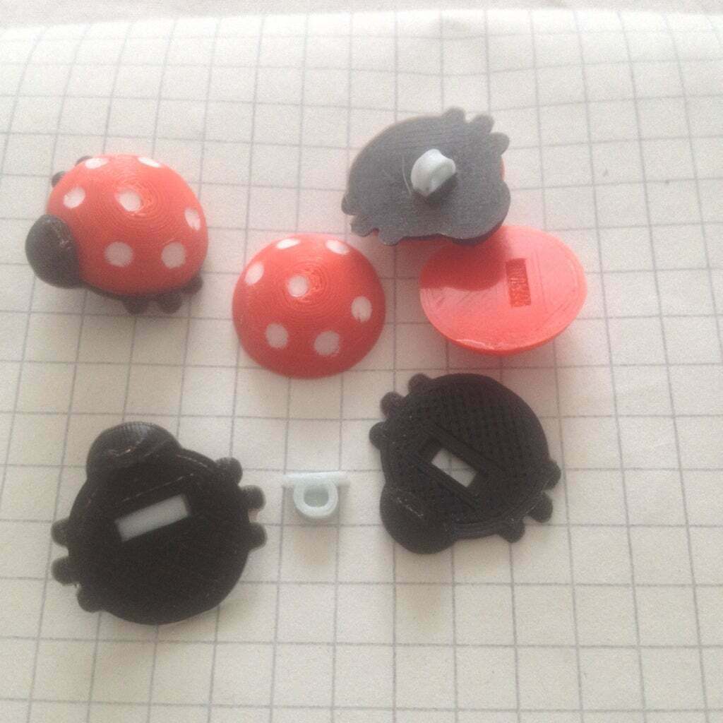 Free STL file Children's buttons in the shape of ladybugs. 🚸 (SCAD ...