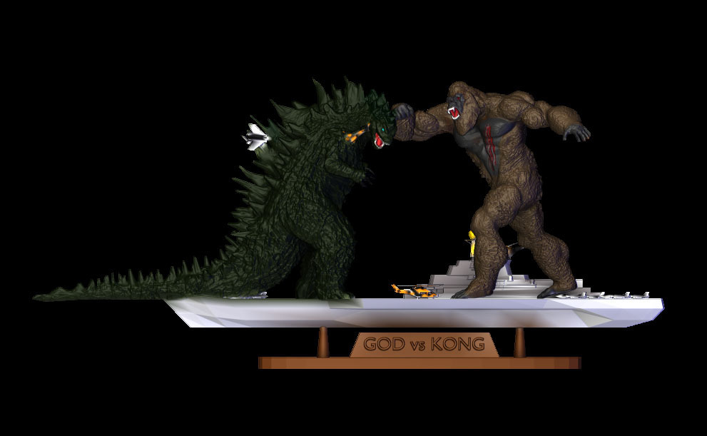 3D file KONG VS GODZILLA 🦍 ・3D printable model to download・Cults