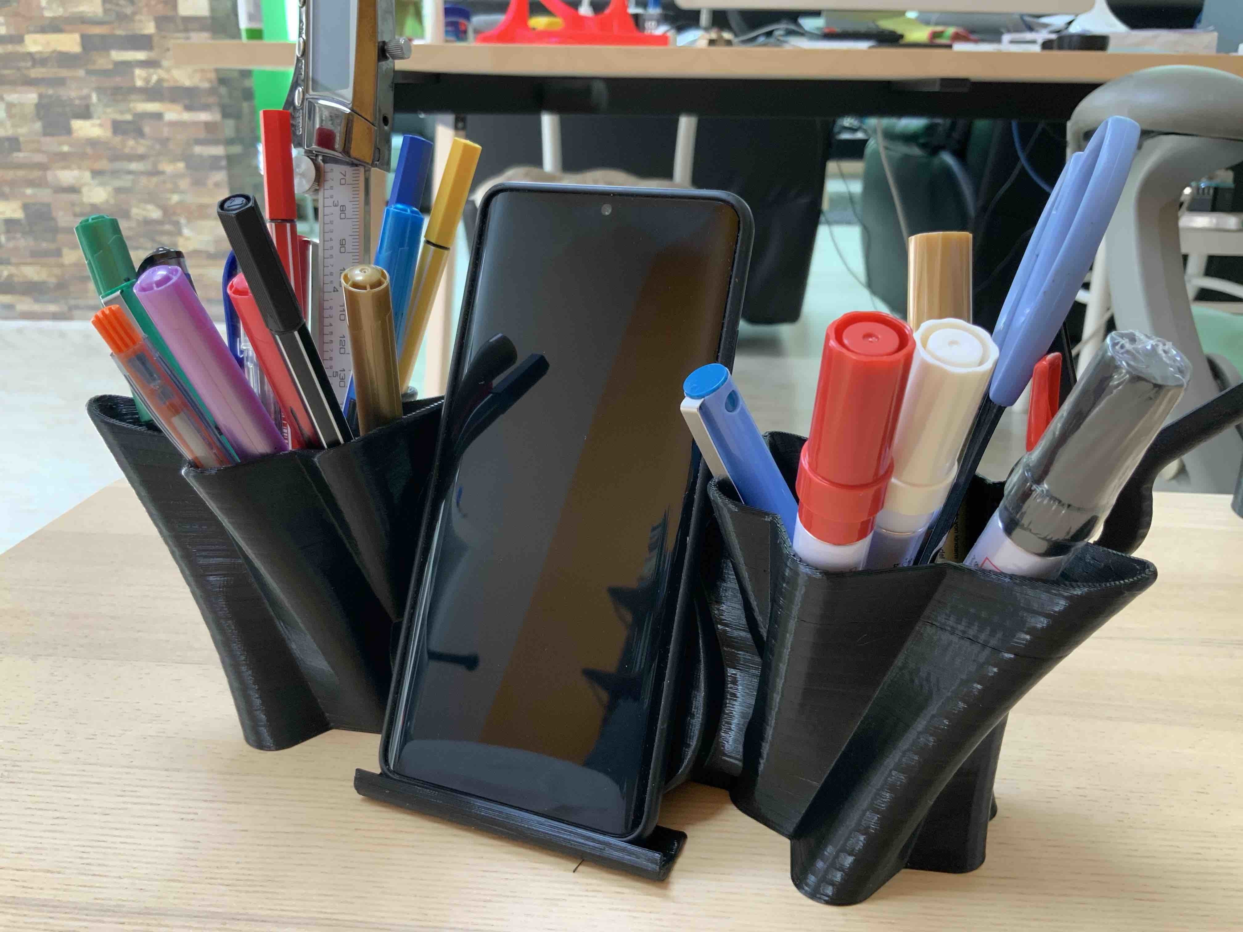 📞 Phone and pen holder Prana・Free STL File for ・Cults
