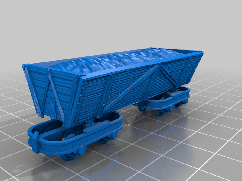 🚂 Tipper wagon with load, 4-axle, h0e・Free STL File for ・Cults