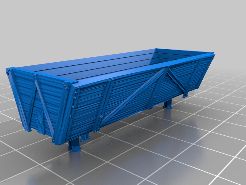🚂 Tipper wagon with load, 4-axle, h0e・Free STL File for ・Cults