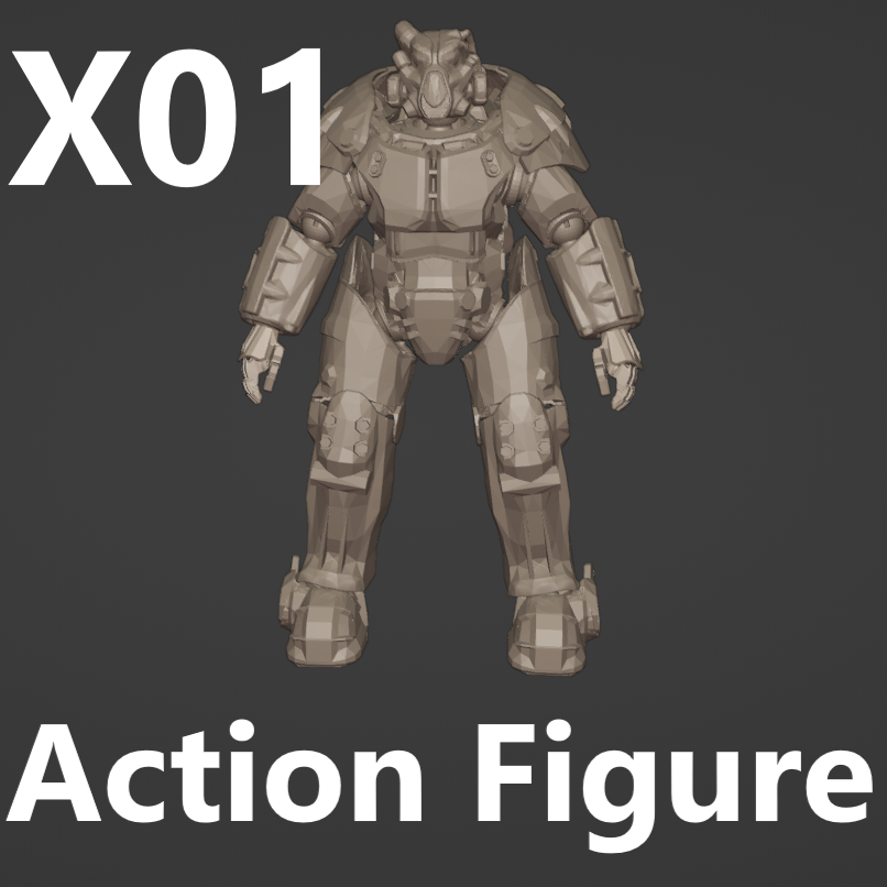 🧸 Fallout Power Armor X01 Action figure (Fixed)・Free 3D File for ・Cults