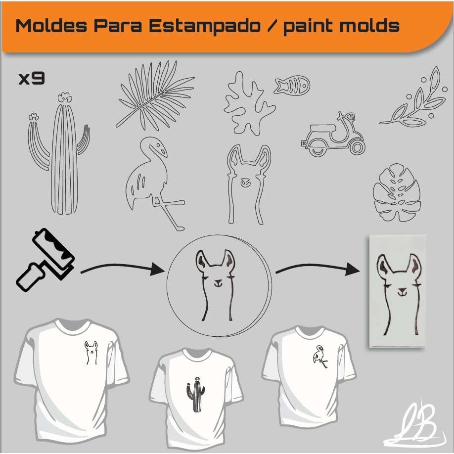 Archivo STL Moldes Para Estampado / paint molds 🎨・Diseño de impresora ...