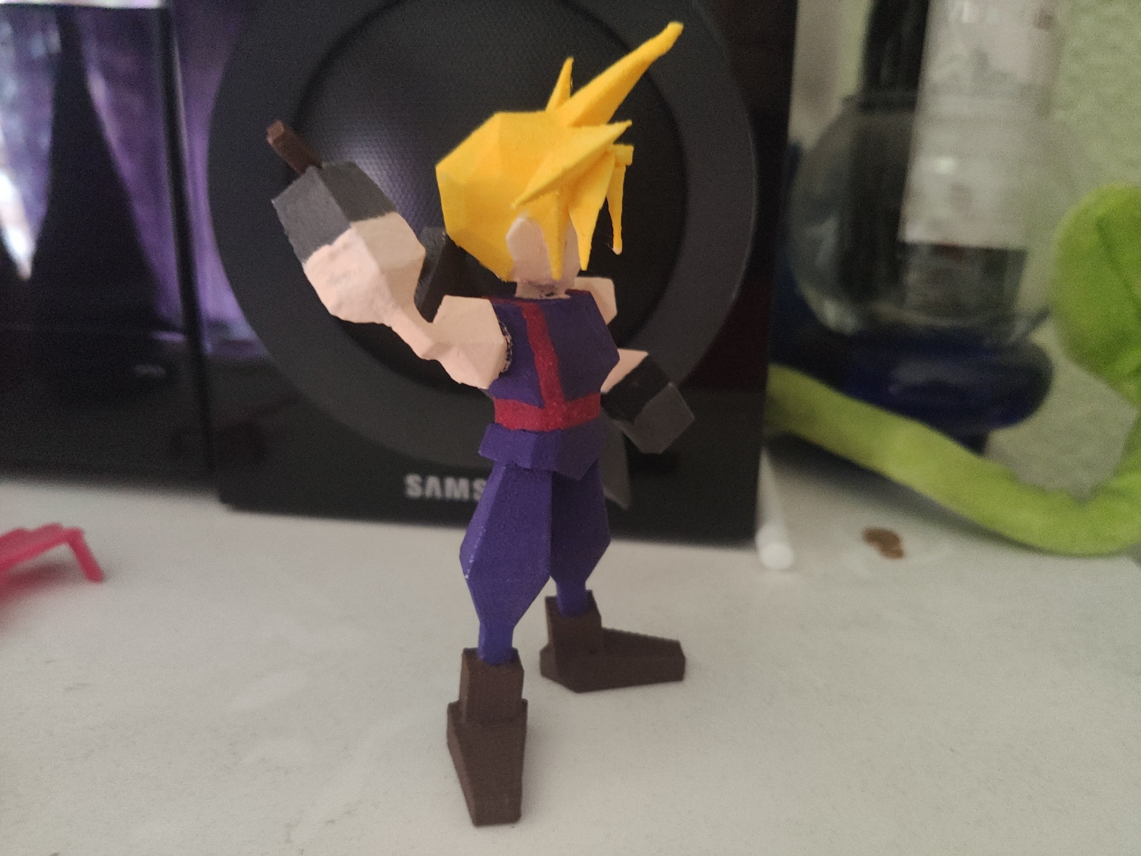 Impression 3D Nuage posé Low Poly Final Fantasy 7 FF7 VII par Cestymour ...