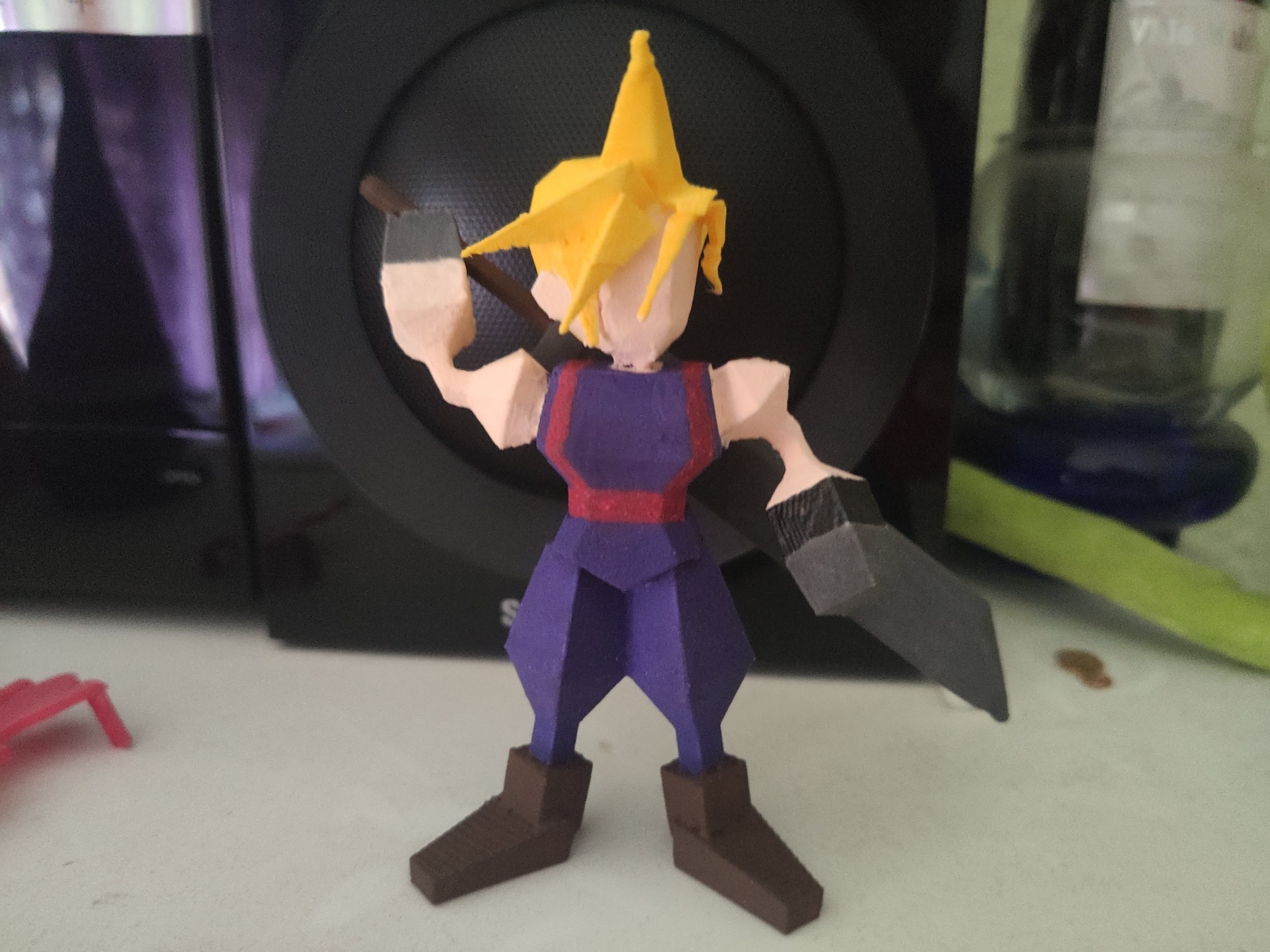 Impression 3D Nuage posé Low Poly Final Fantasy 7 FF7 VII par Cestymour ...