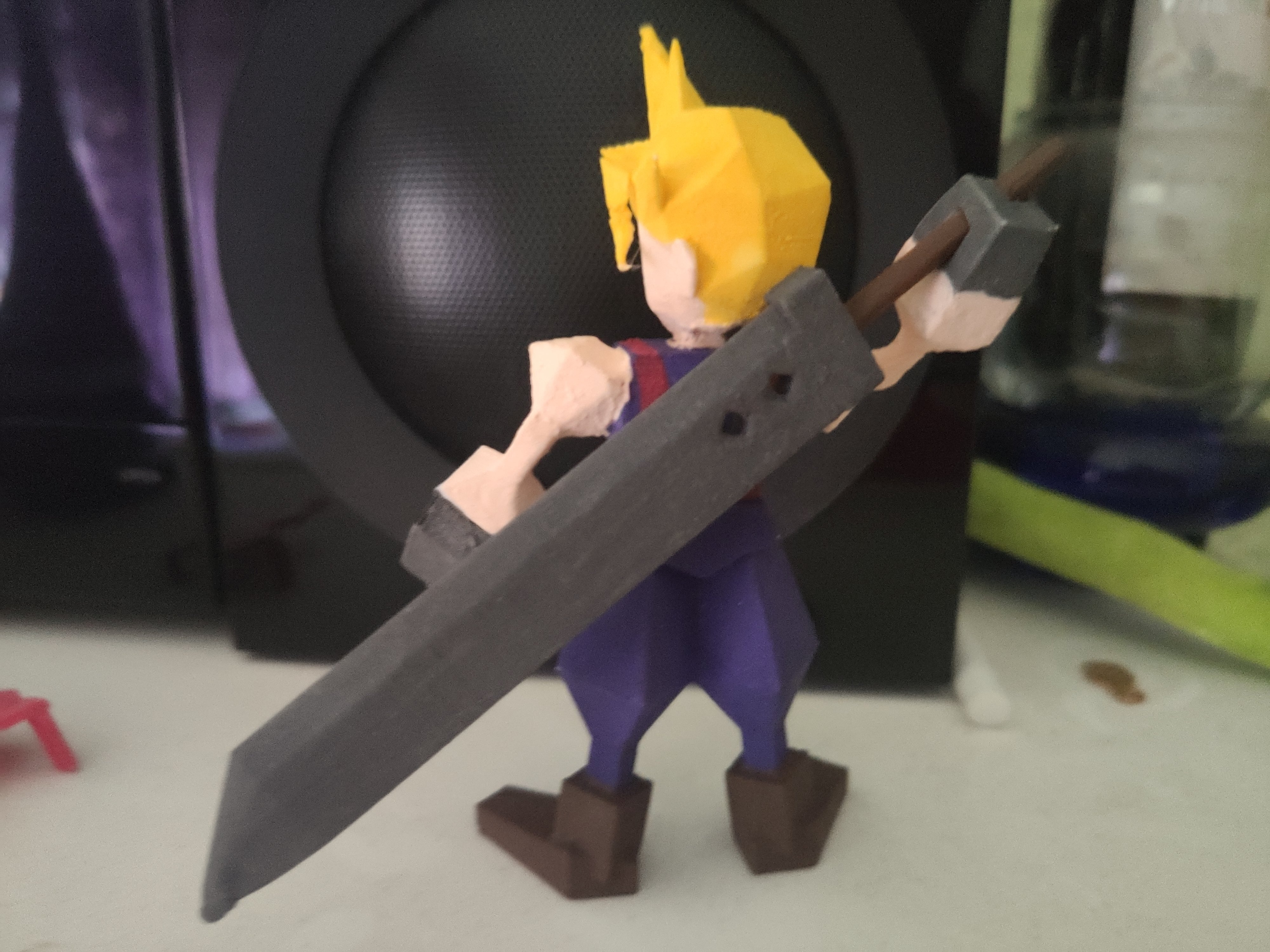 Impression 3D Nuage posé Low Poly Final Fantasy 7 FF7 VII par Cestymour ...