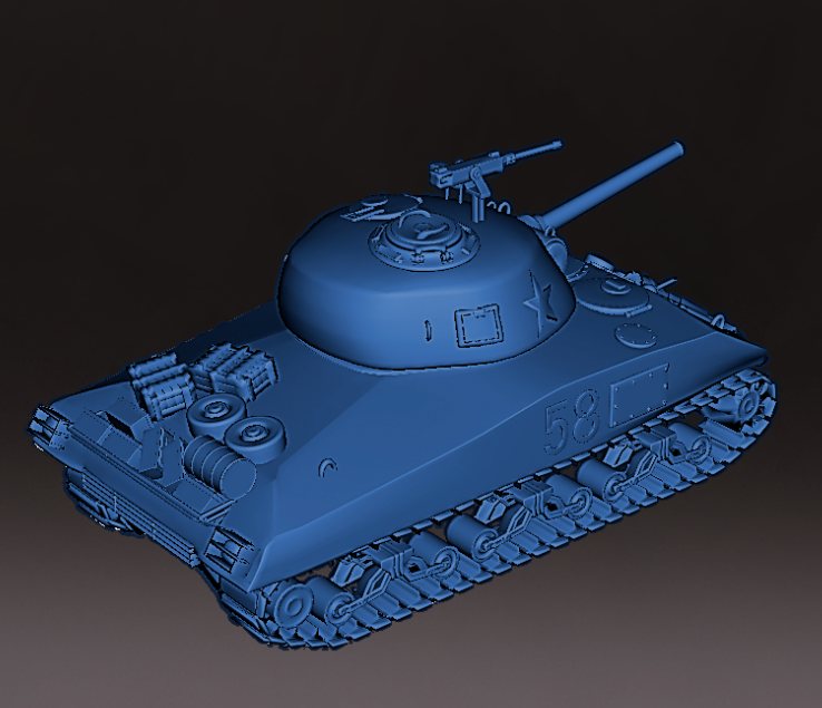 🪖 M4 Sherman Tank, Replica with rotating turret・ STL File for 3D ...