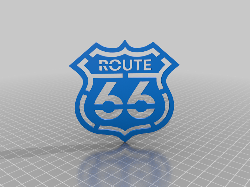 Free STL file route 66 sign 🎨 ・3D printing template to download・Cults