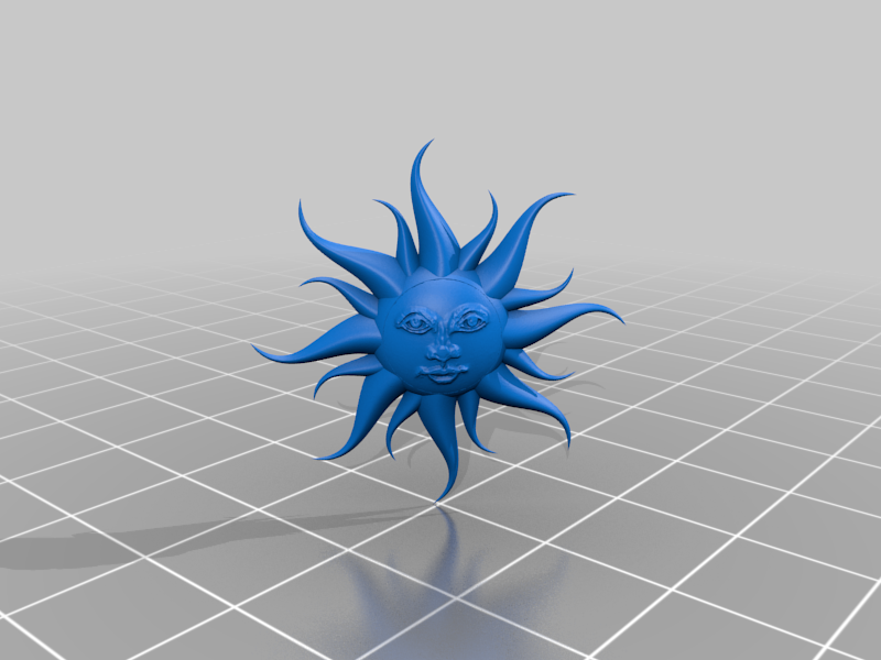 Free STL file Sun with face ☀️ ・3D printer design to download・Cults
