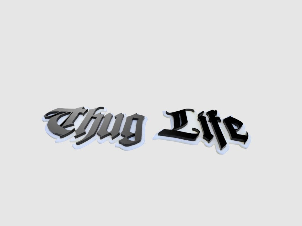 Free STL file Thug Life Logo 🚩 ・3D printer design to download・Cults