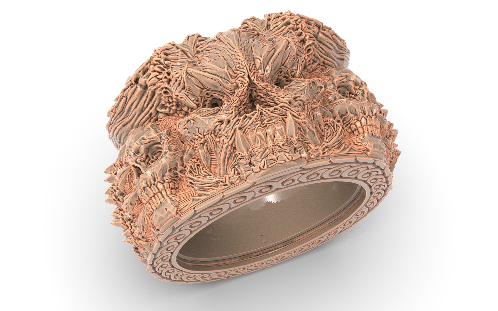 Free STL file Skull ring demon ring jewelry 3D print model 💀 ・3D ...