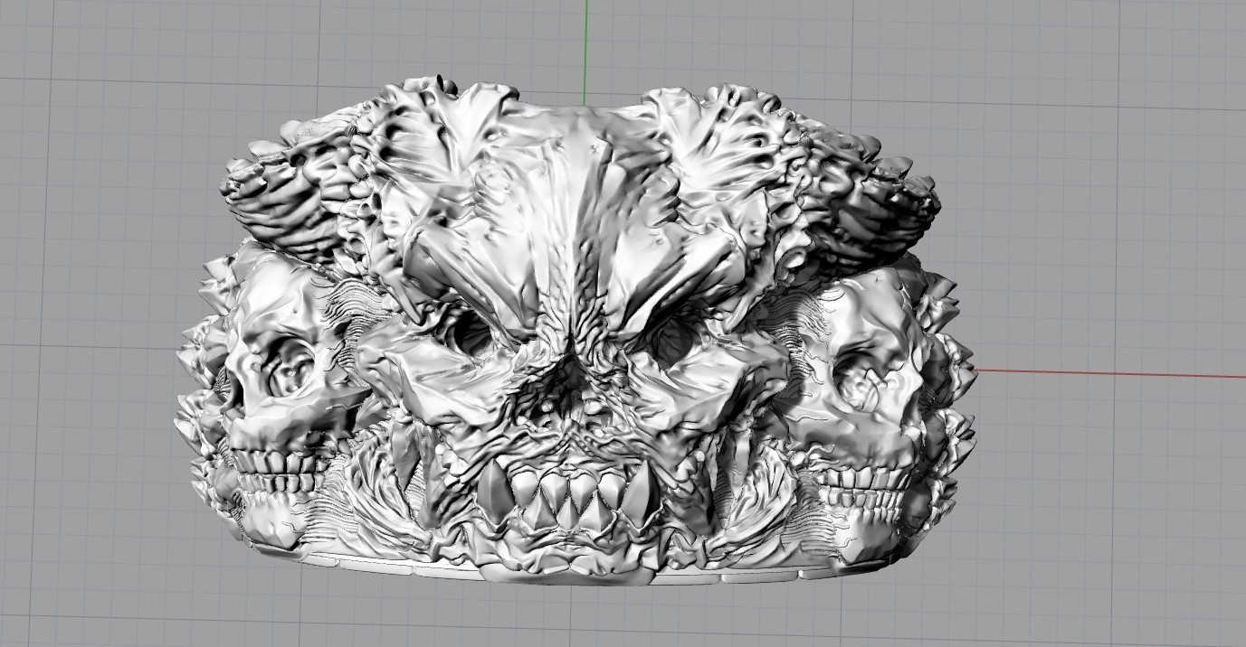 Free STL file Skull ring demon ring jewelry 3D print model 💀 ・3D ...