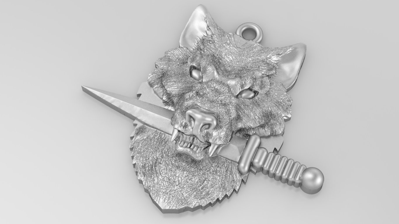 🐺 Wolf knife sword pendant medallion jewelry 3D print model・Free STL ...