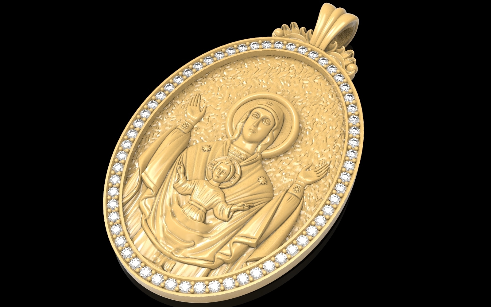 Free STL file Mother mery and jesus pendant medalion jewelry ️ (OBJ)・3D ...