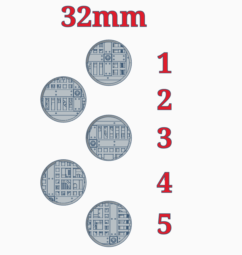 ⚔ 32mm Bases "Sector Mechanicus"・Free STL File for ・Cults