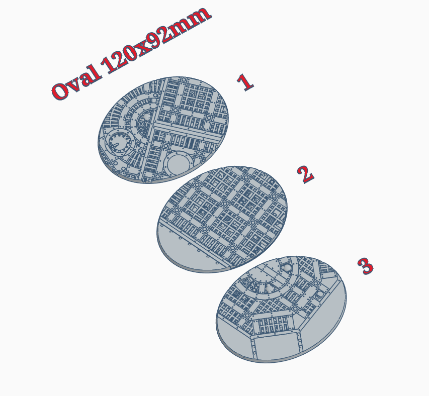 🎲 Oval Bases "Walkway" 120x92mm・Free STL File for ・Cults
