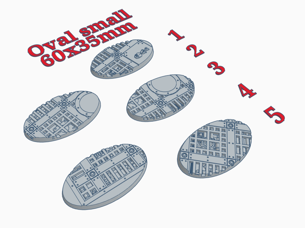 ⚔ Oval Bases "Walkway" 60x35mm・Free STL File for ・Cults