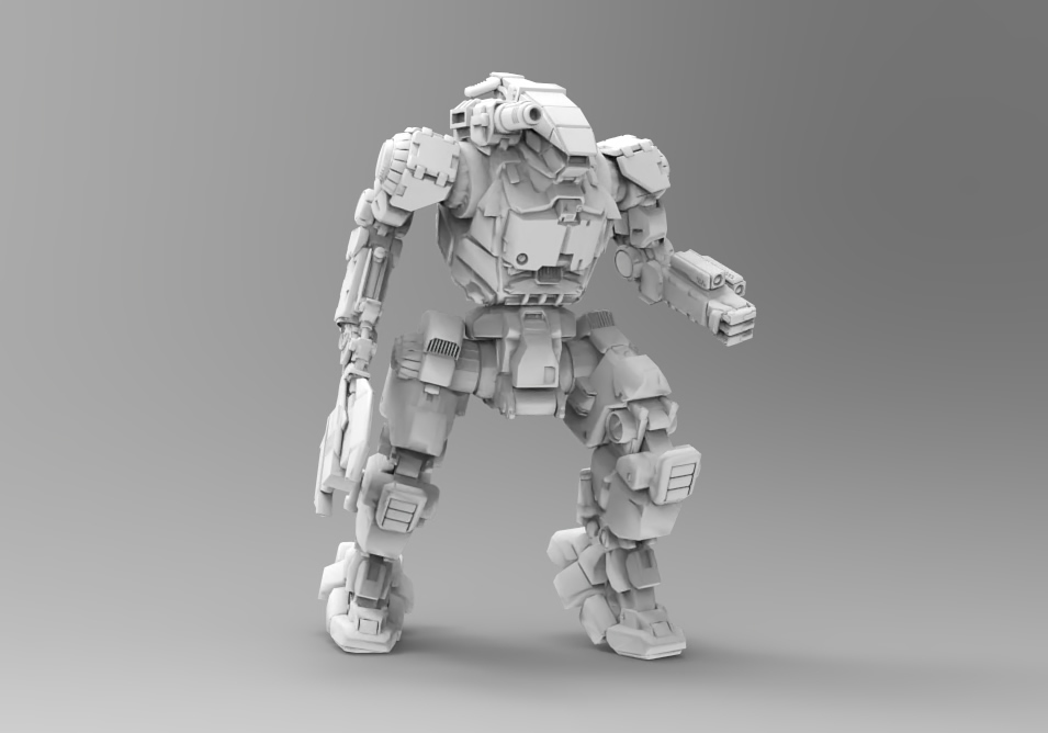 🎲 MWO Styled Ax Person - 3S・Free OBJ File for ・Cults