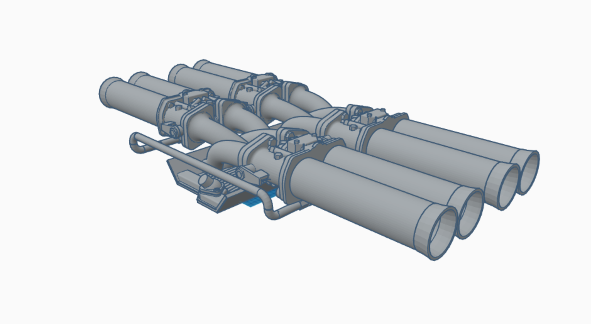 quad webber cross ram intake with air trumpets・ STL File for ・Cults
