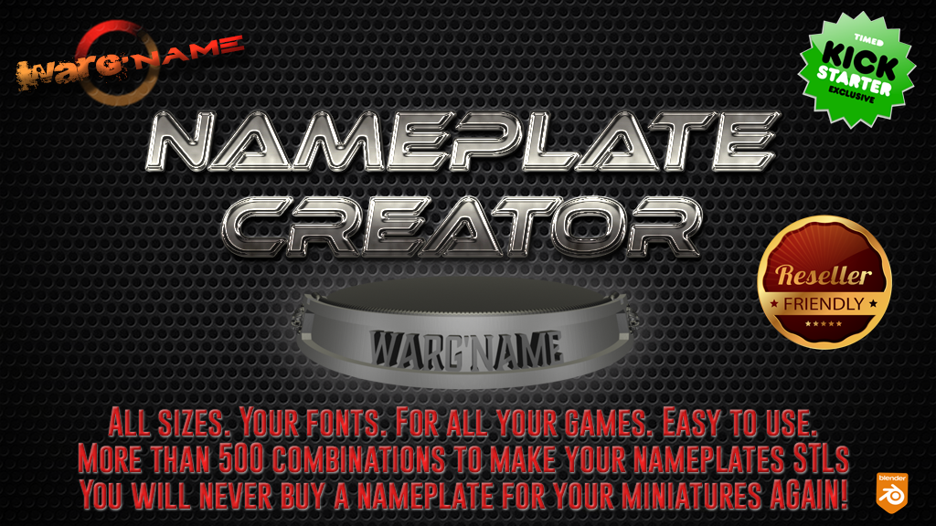 🩸 BLOOD BOWL GENERIC NAMEPLATES 135° 32mm +40mm・Free STL File for ・Cults