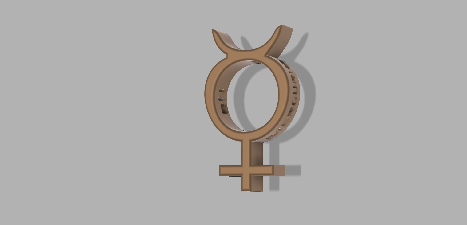 STL file Mercury Alchemical Symbol - Symbolo Alquimico Mercurio 👽 ・3D ...