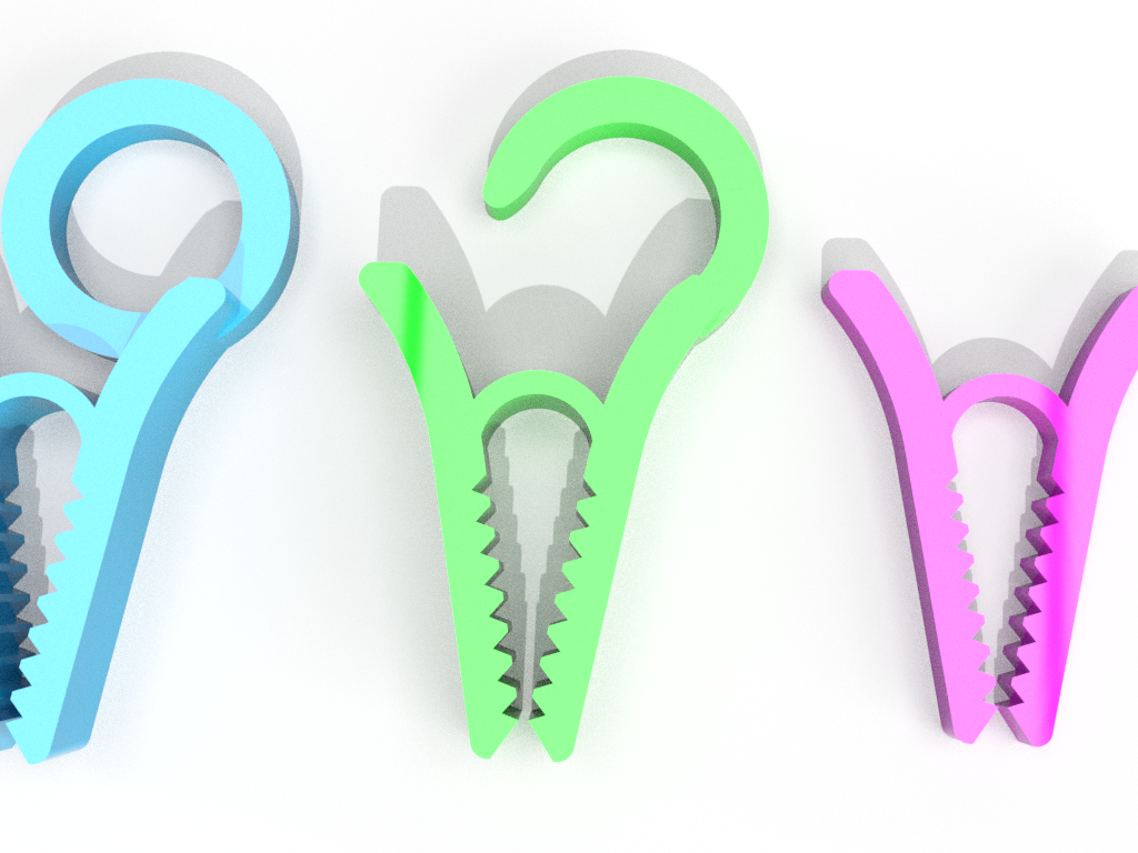 Archivo STL Broche - Clip (Multiusos) x3 🏠 ・Objeto para impresora 3D ...