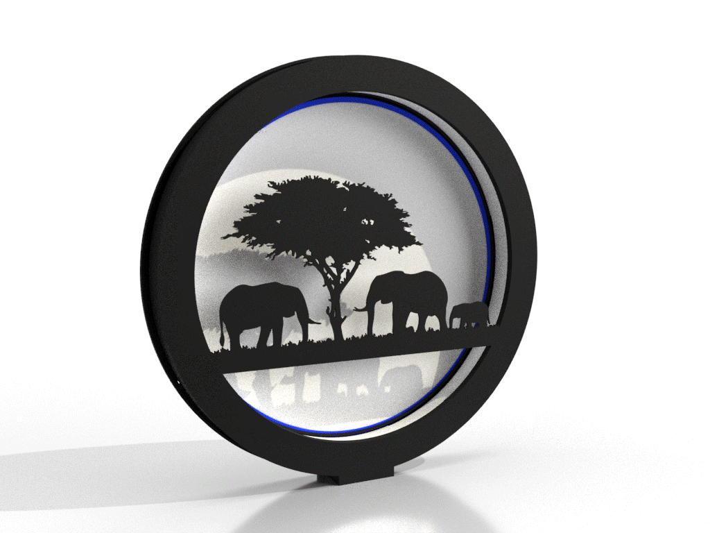 STL file Elephants LED Table Lamp 5 Parts 🔦 ・3D print design to ...