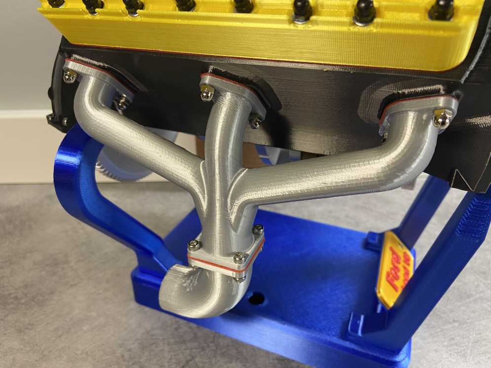 🚙 Ford FlatHead V8 (3/14) / Exhaust Headers add-on・Free STL File for ・Cults