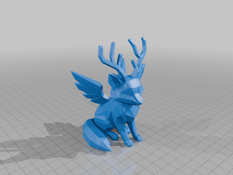 🦊 AI Winged Fox with Antlers・Free 3D File for ・Cults