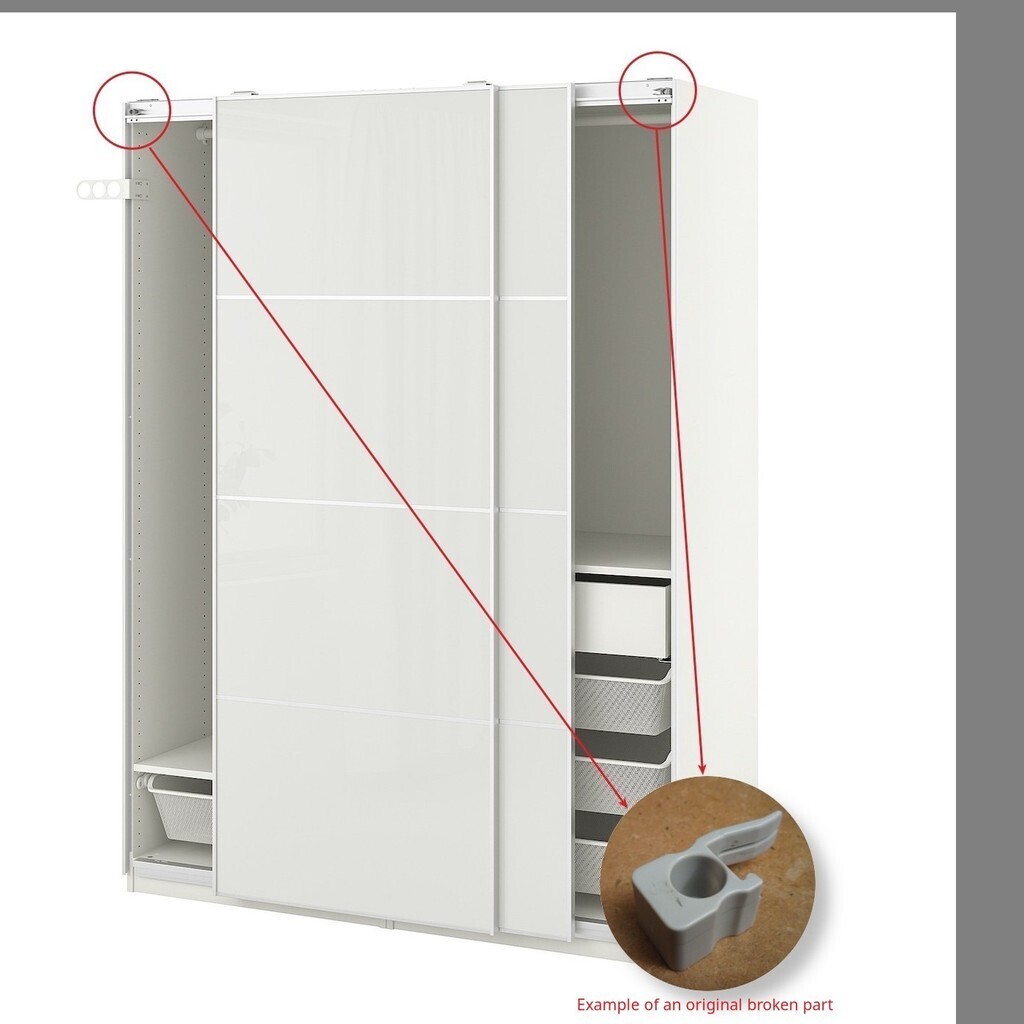 Free 3D File Sliding Door Stopper Replacement For Ikea s Part 128866