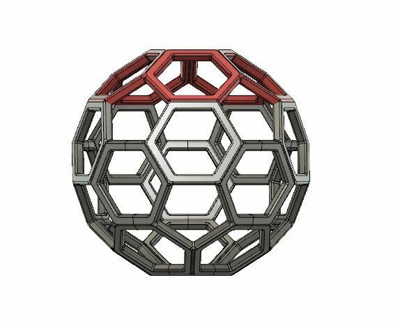 🏠 Hexagonal and Pentagonal Sphere・Free STL File for ・Cults