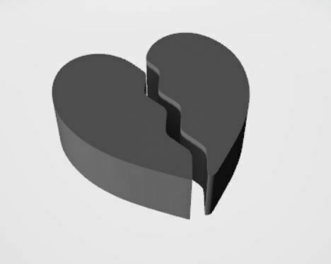 Archivo STL corazon roto 💜・Design para impresora 3D para descargar・Cults