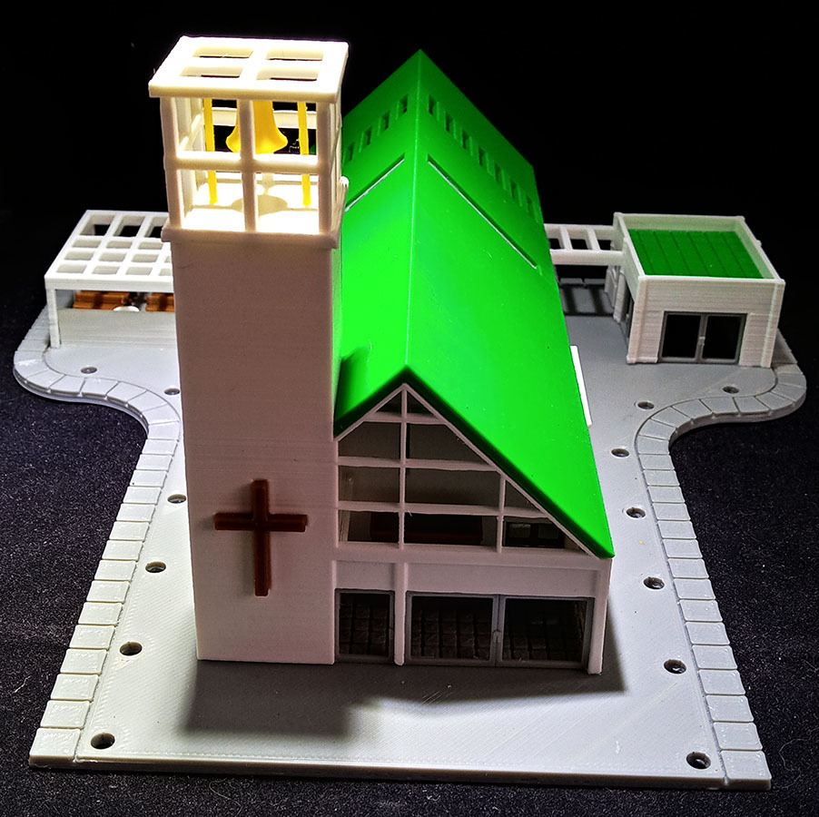 3D printed 3D Church in N scale (updated) • made with Creality CR-10S・Cults