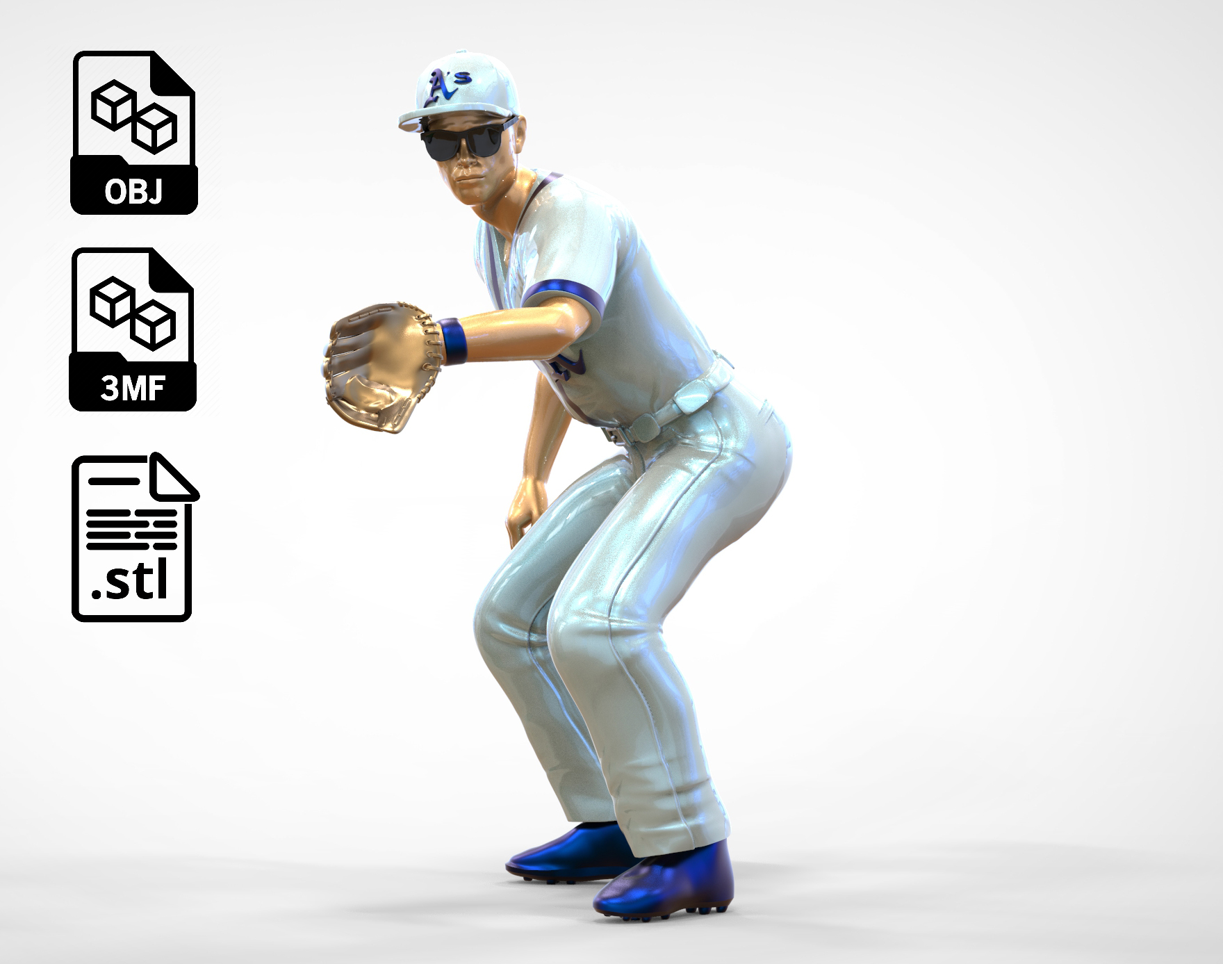 ⚾ N3 Baseball player Center fielder・ STL File for ・Cults