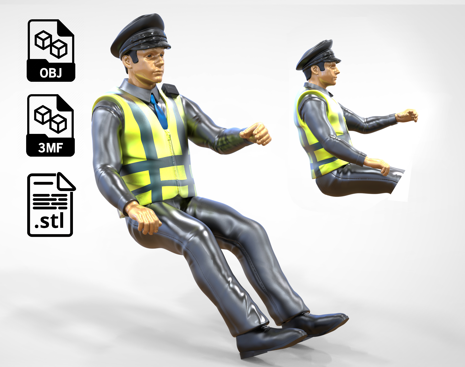 STL file N3 Driver Traffic Police 🚦 (OBJ and 3MF)・Model to download and ...