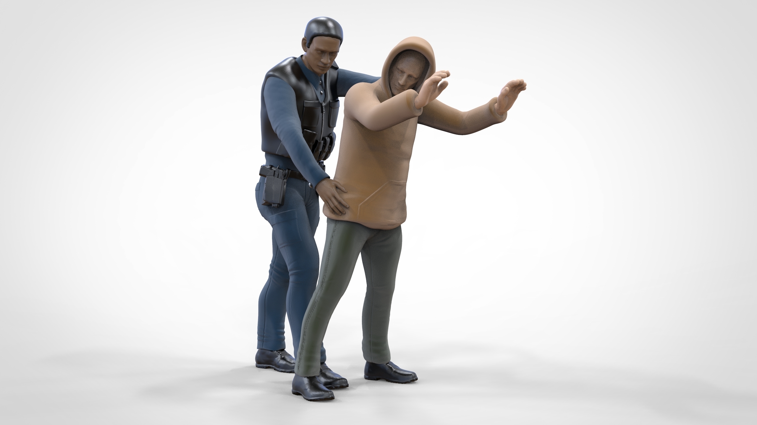 STL file A police officer arrested a guilty man 1-64 Miniature 🚓 (OBJ ...