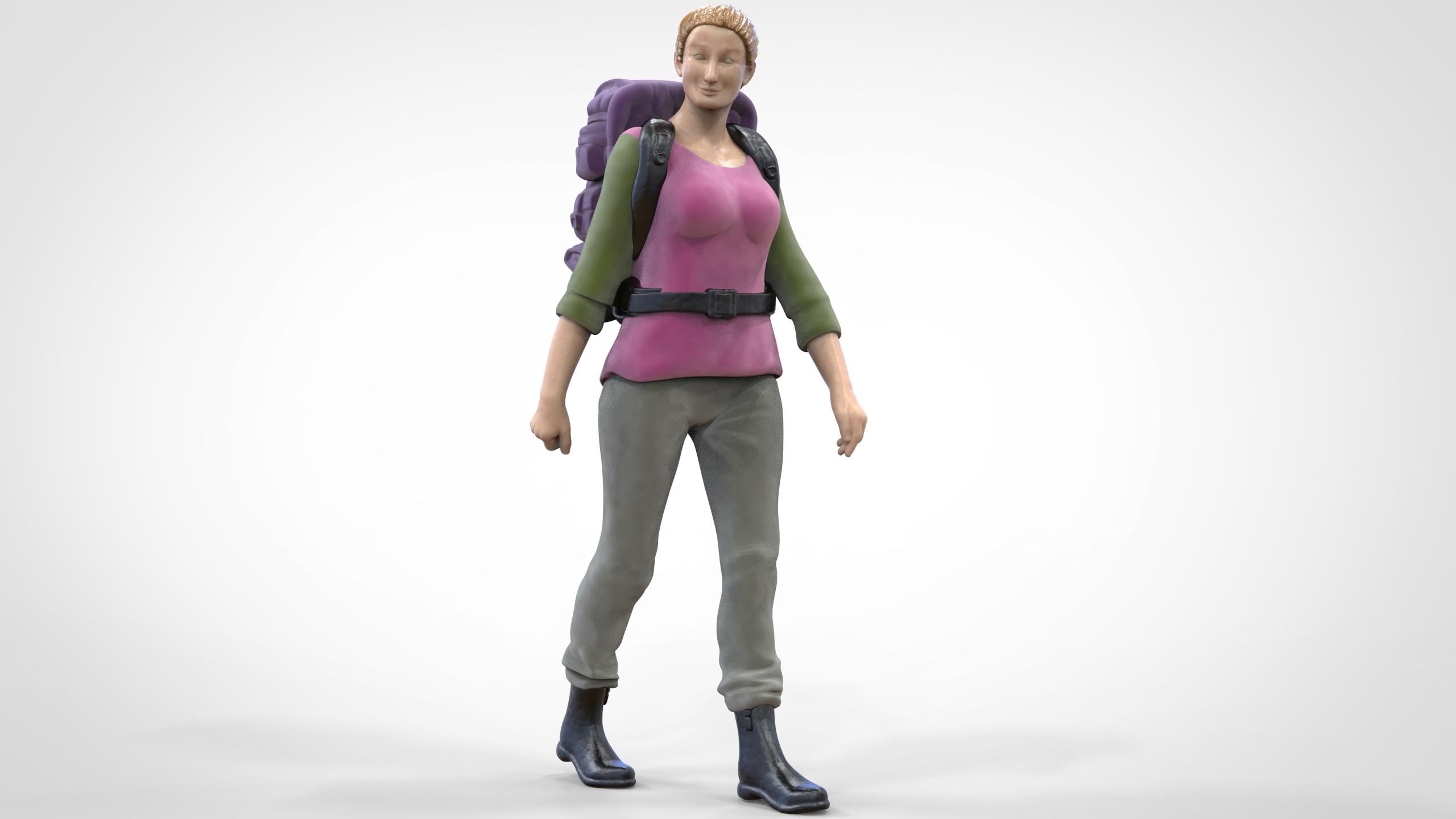 🚶 N3 walking Hiker Woman 1 64 Miniature 3D print model・ STL File for ・Cults
