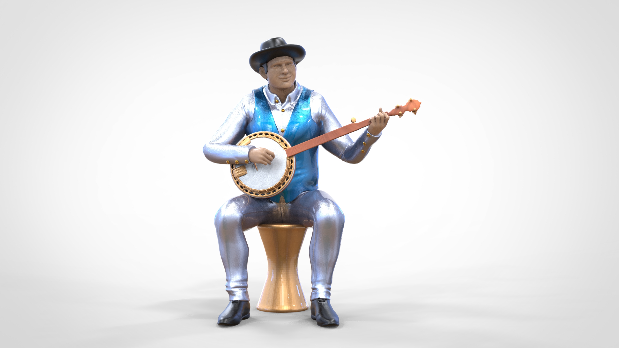 STL file N4 Musician Banjo player 1-64 Miniature 🪕 (OBJ and 3MF)・3D ...