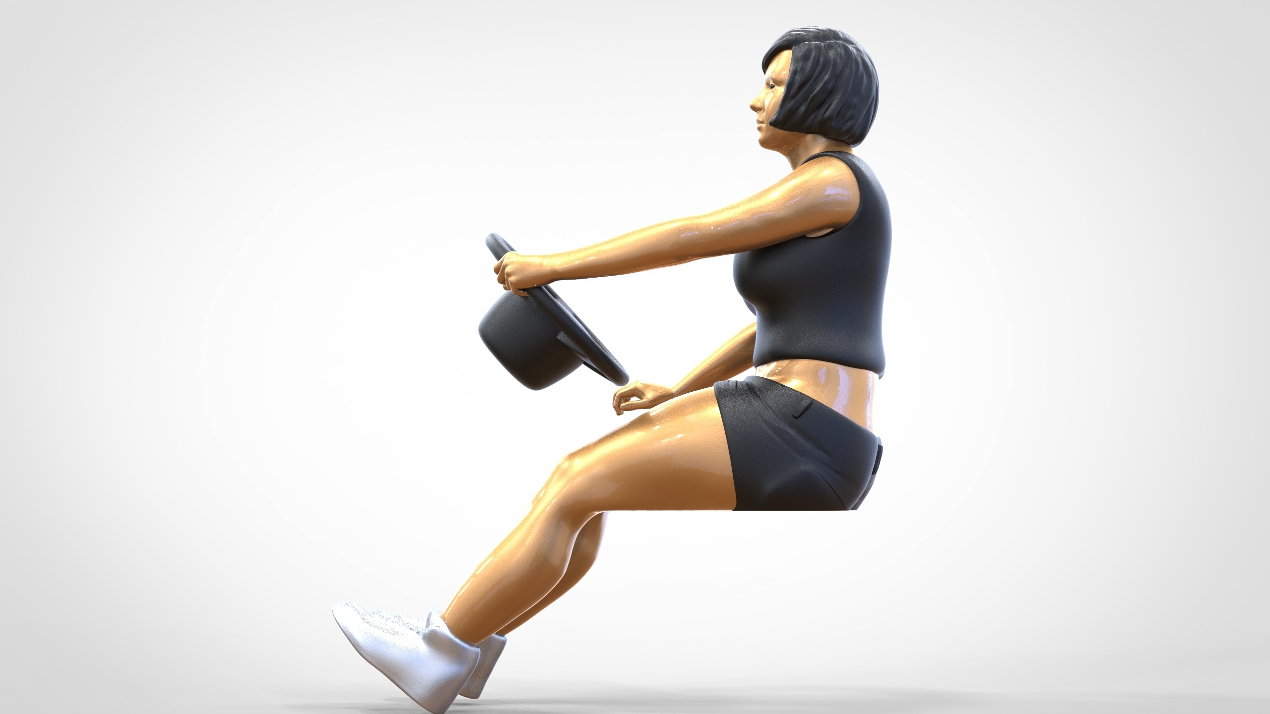 👩 N1 Woman Driver 1 64 Miniature With steering and chair・ STL File for ...