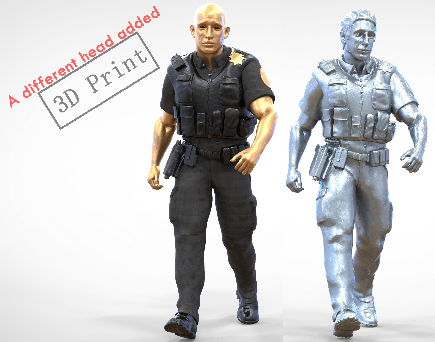 STL file N3 American Police Officer Miniature Walking 🚓 (OBJ and 3MF ...