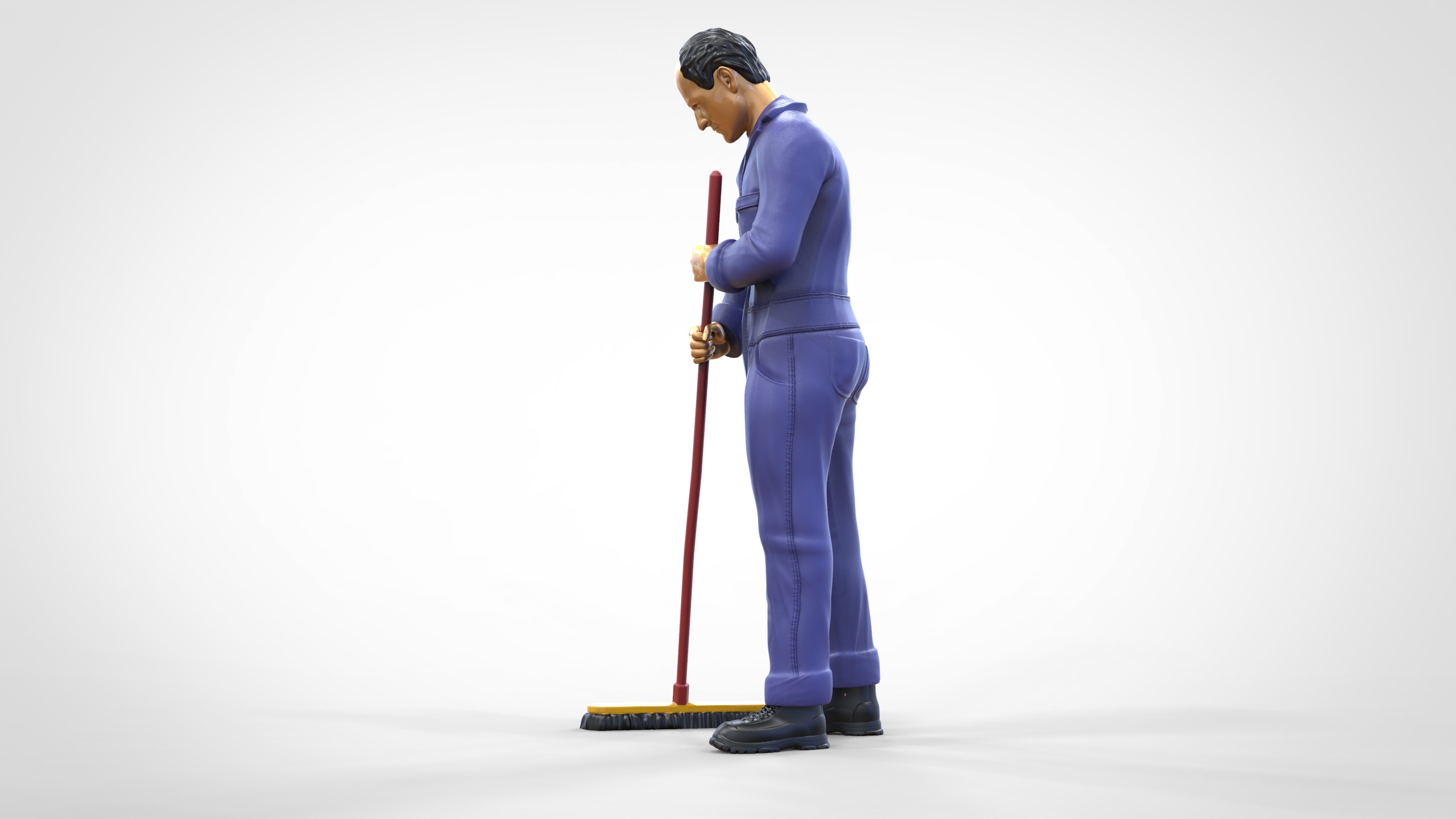 🗿 N1 Cleaner or janitor brooming・ STL File for ・Cults