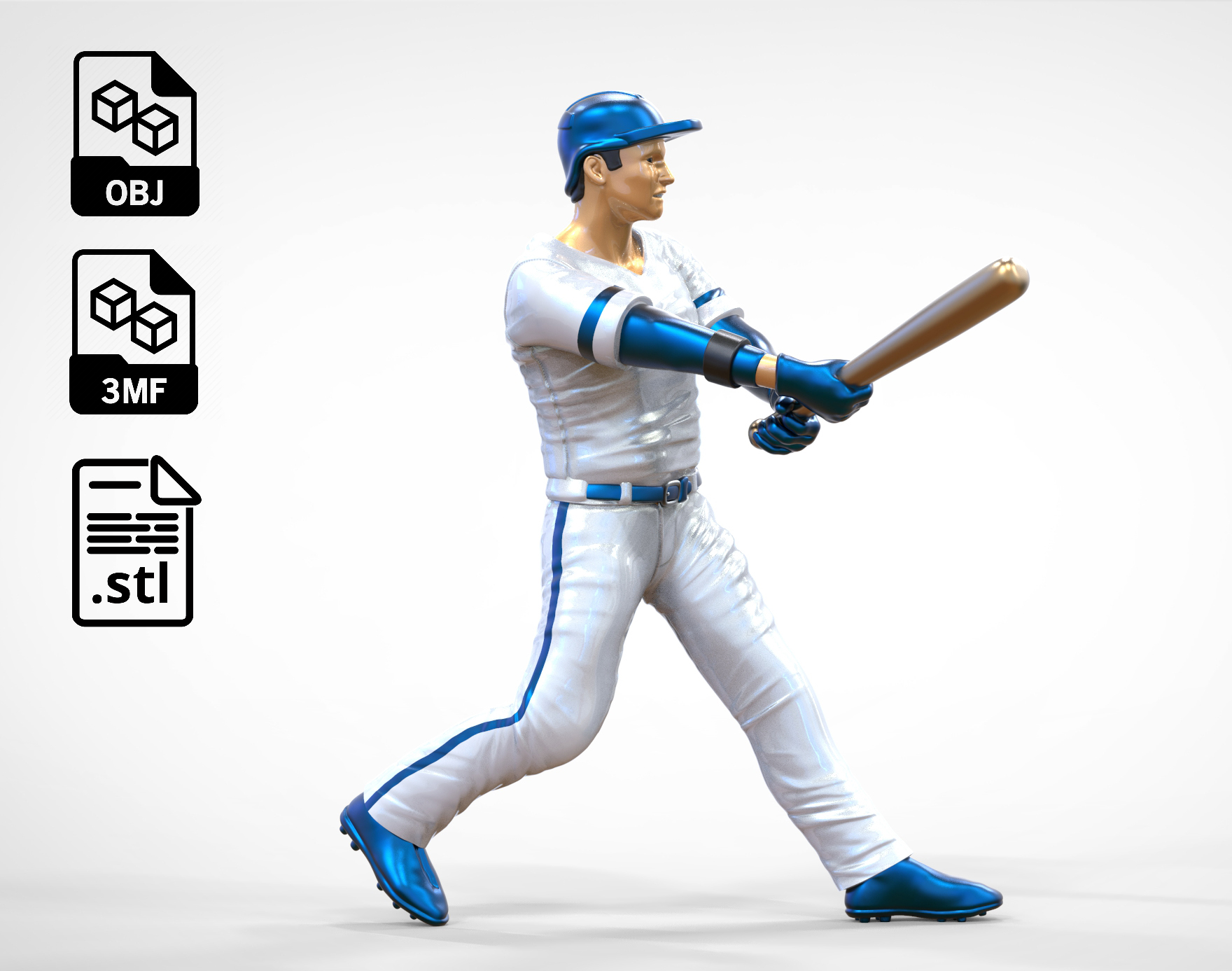 STL file N1 Baseball player Center fielder ⚾ (OBJ and 3MF)・3D printing ...