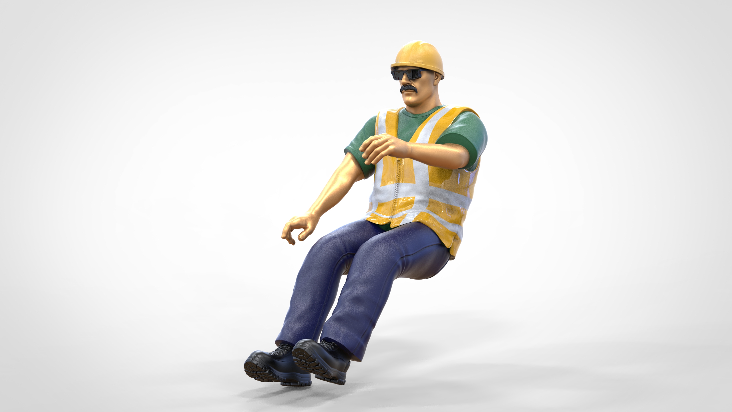 🚧 N5 construction worker driving・ STL File for ・Cults