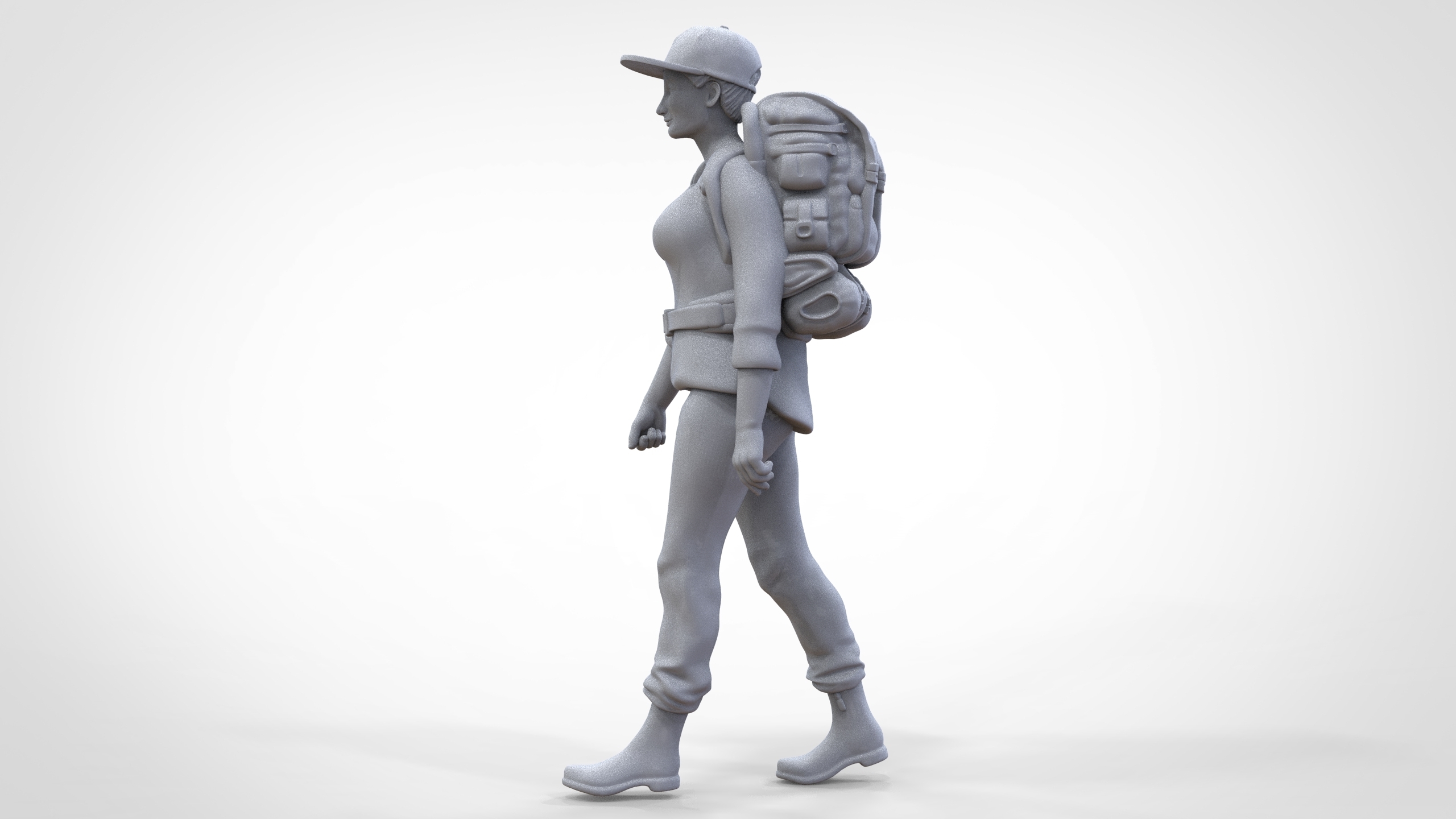 🚶 N3 walking Hiker Woman 1 64 Miniature 3D print model・ STL File for ・Cults