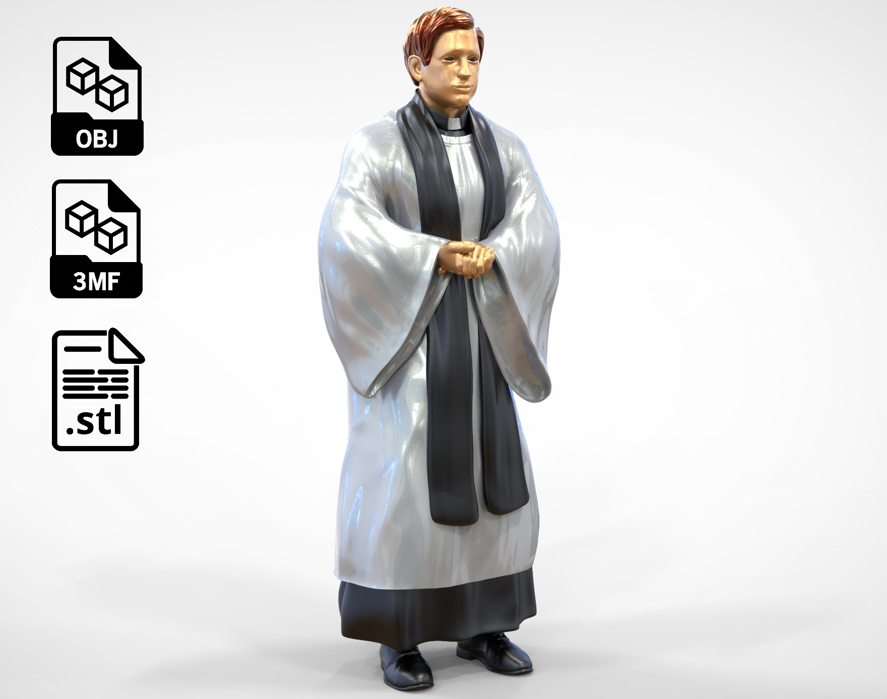 STL file N1 Man vicar clergy in the church 👨 (OBJ and 3MF)・Model to ...