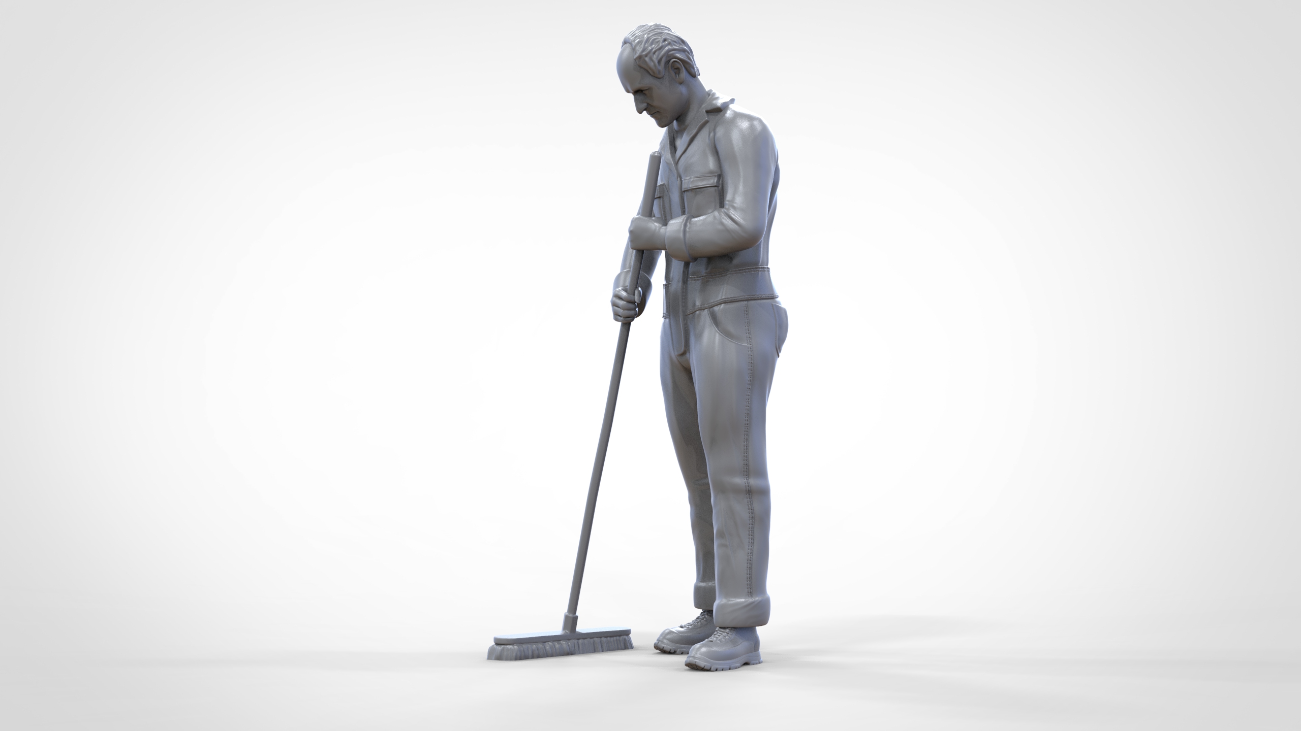STL file N1 Cleaner or janitor brooming 🗿 (OBJ and 3MF)・3D printing ...