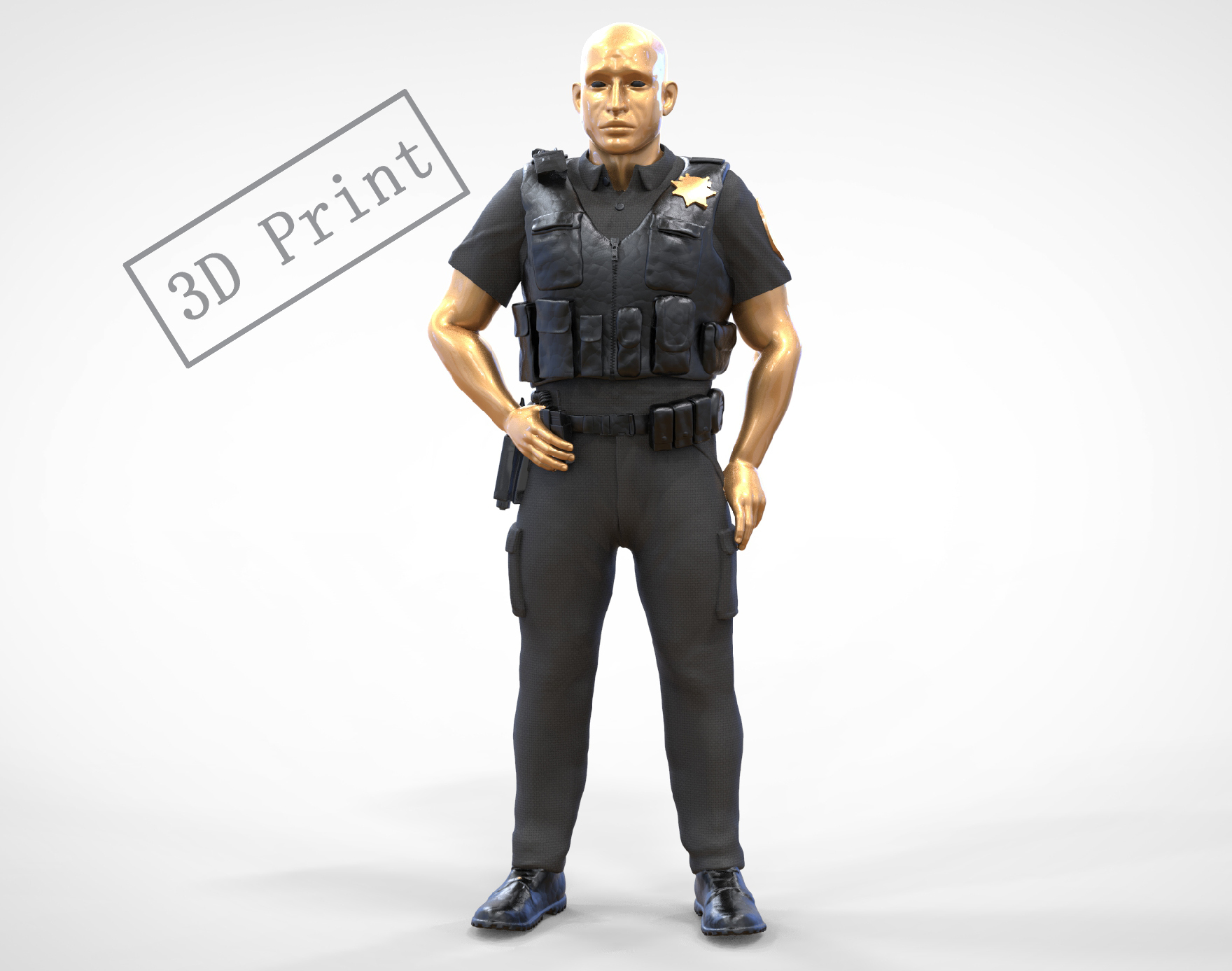 STL file N1 American Police Officer Miniature 3D print model 🚓 (OBJ and ...